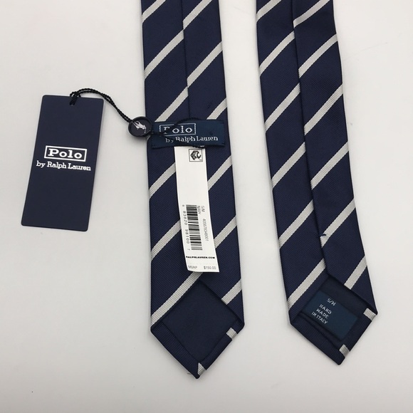 Polo Ralph Lauren | Accessories | Polo Ralph Lauren Striped Silk Repp Narrow Tie Navy White ...